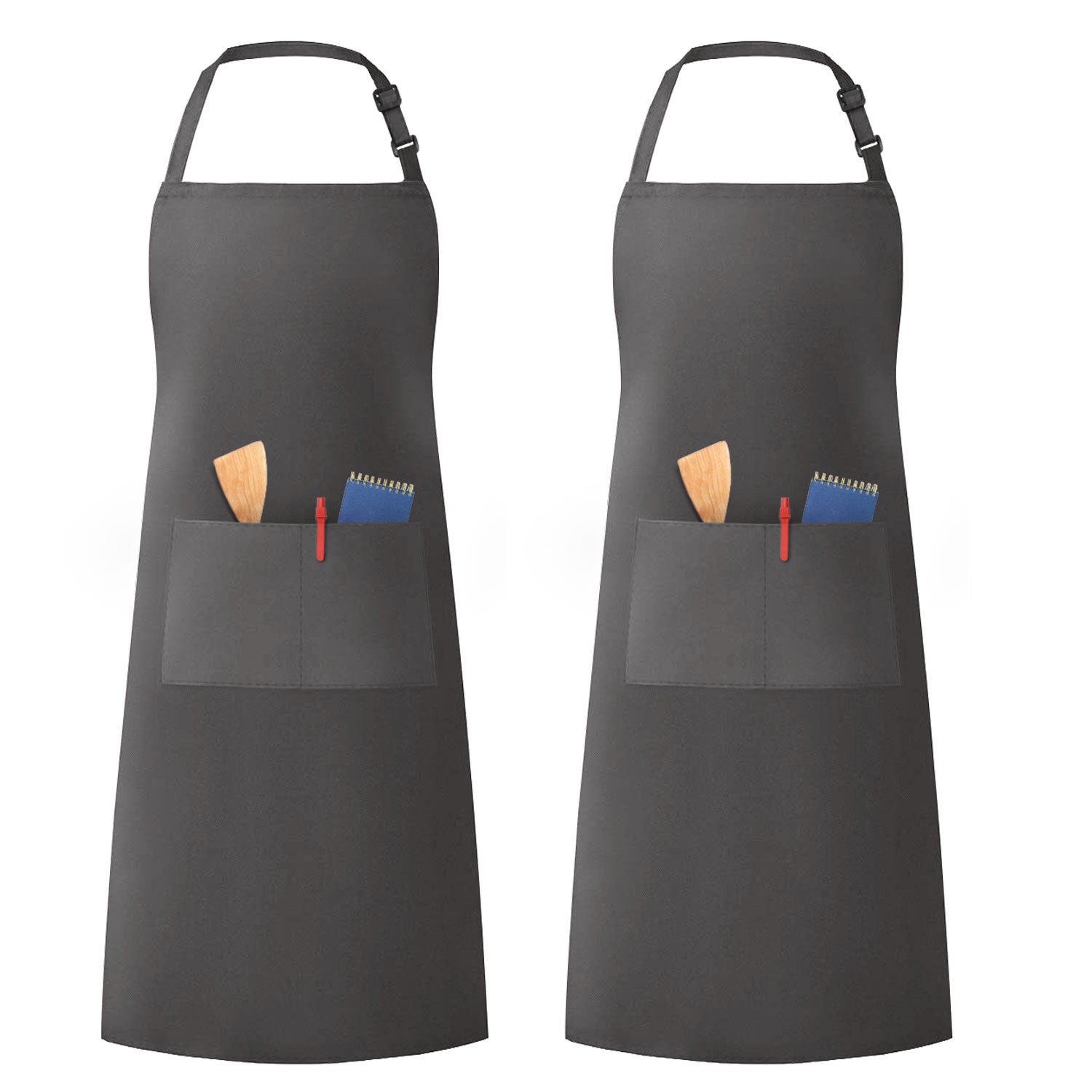 Charcoal Adjustable Cotton Bib Aprons by LivinEase